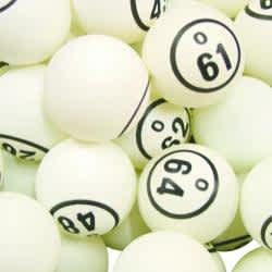 White Bingo Balls - Canuck Amusements & Merchandising Ltd.